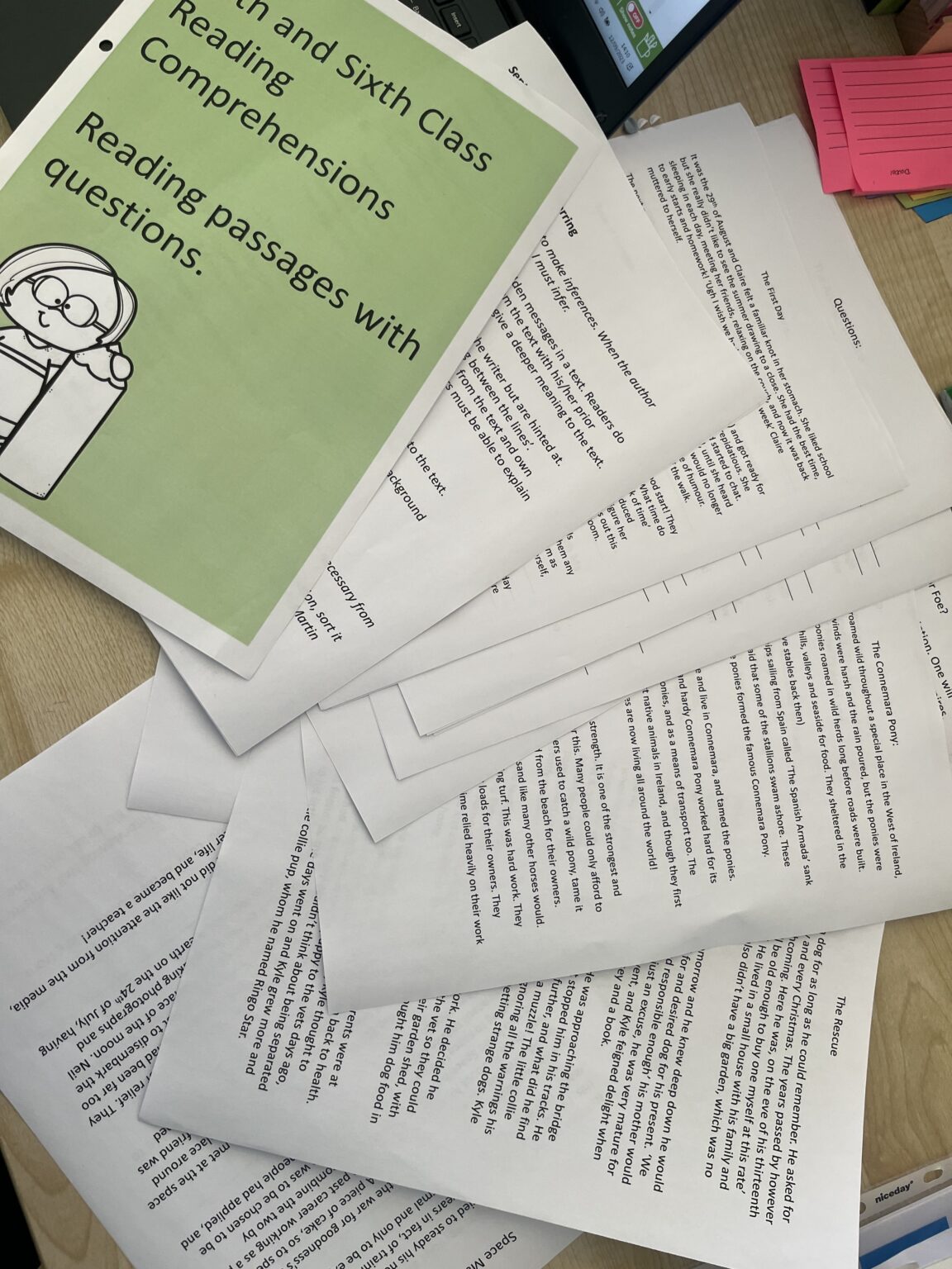5th and 6th Class Reading Comprehension - Múinteoir Valerie